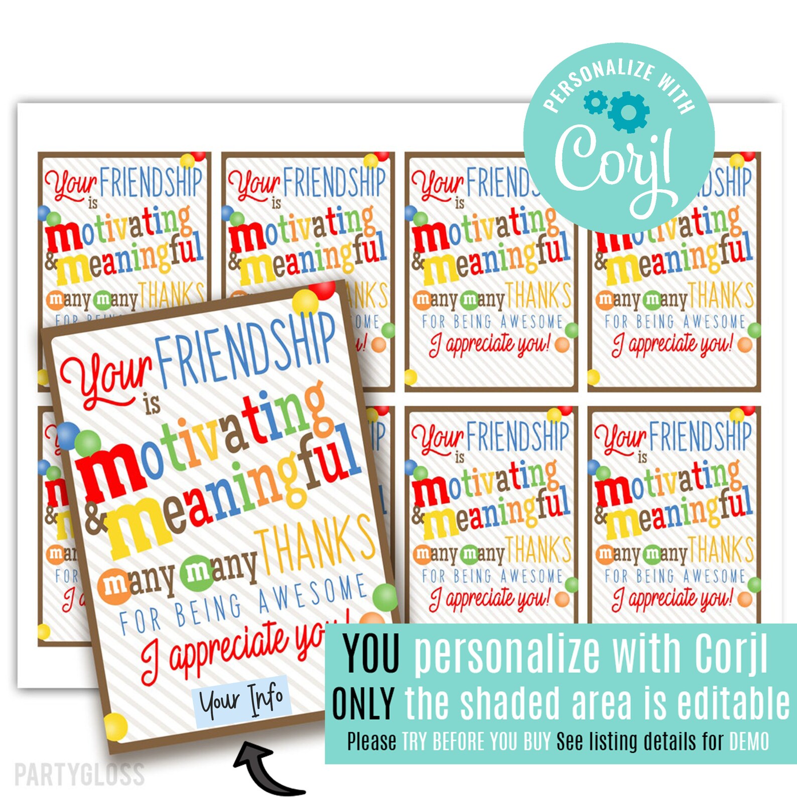 Editable Friend Appreciation Printable Tag Friend Gift Tags - Etsy