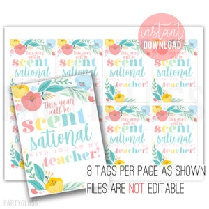 Teacher Back to School Printable Gift Tags, Scentsational Teacher Scent ...