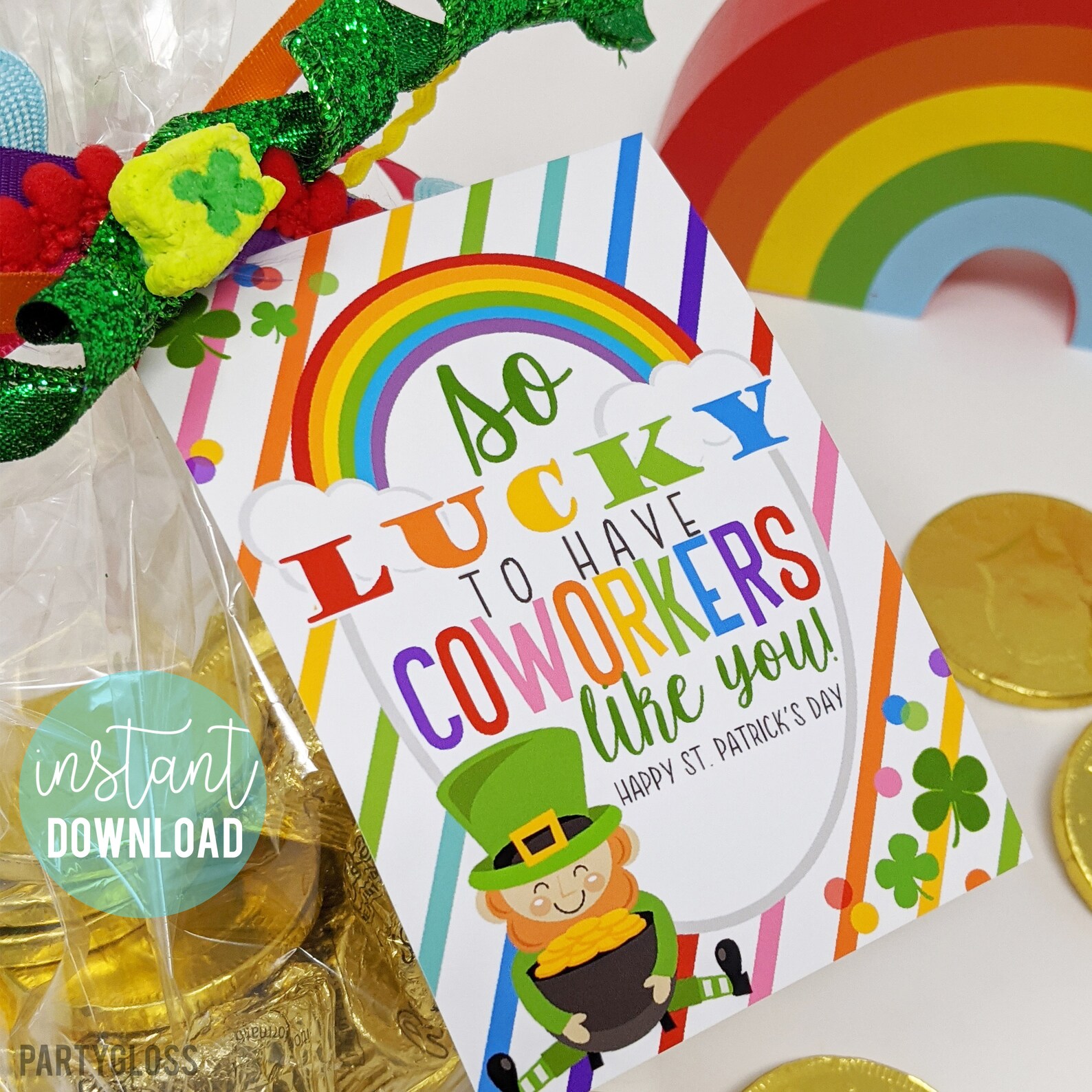 Co-worker St. Patrick's Day Printable Tags Lucky to Have - Etsy