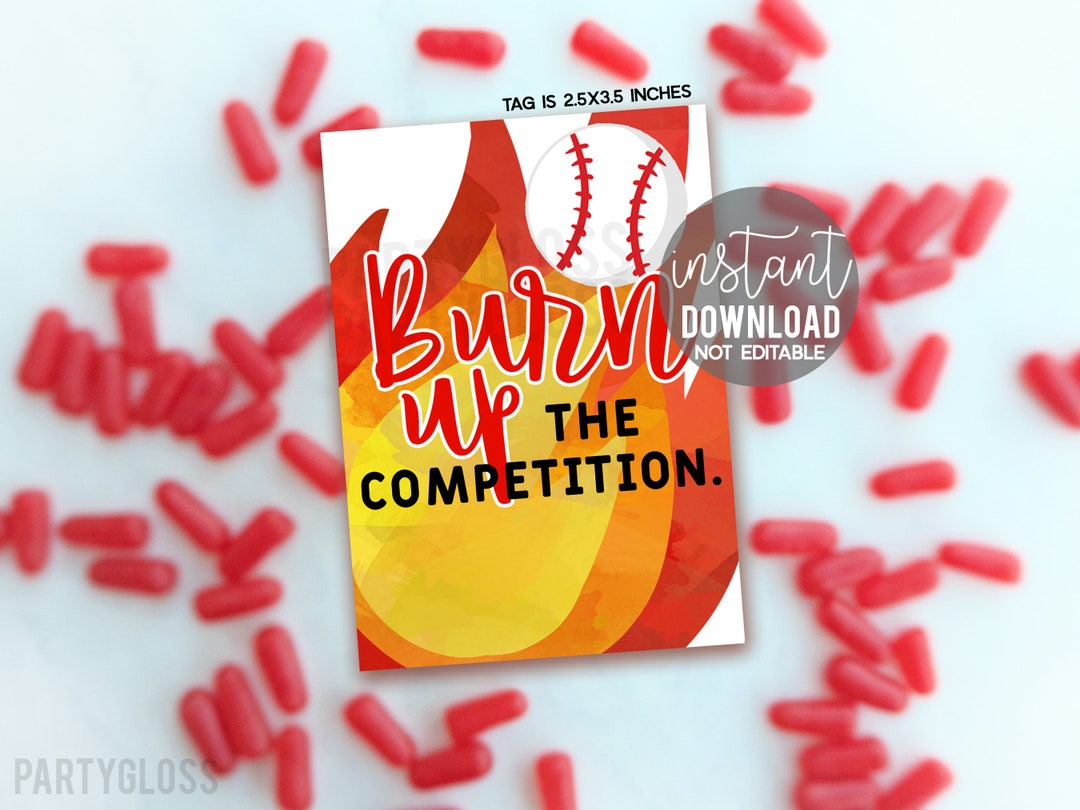 Baseball Burn up the Competition Printable Gift Tags, State Playoffs ...