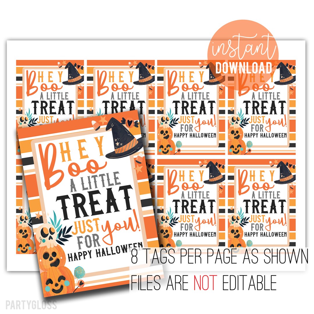 Happy Halloween Printable Appreciation Gift Tags, Hey Boo A Little ...