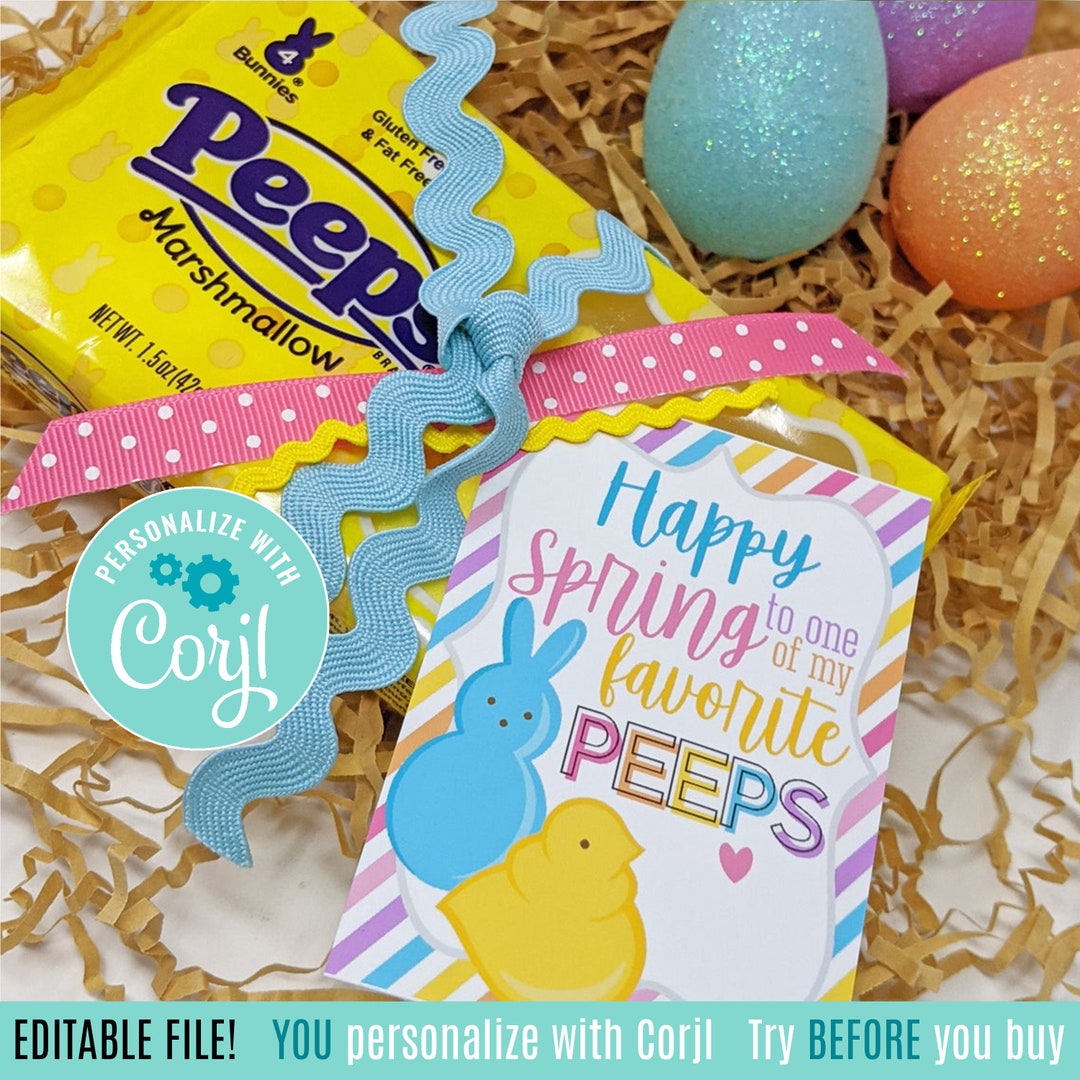 Editable Happy Spring to One of My Favorite Peeps Printable Tags Friend ...