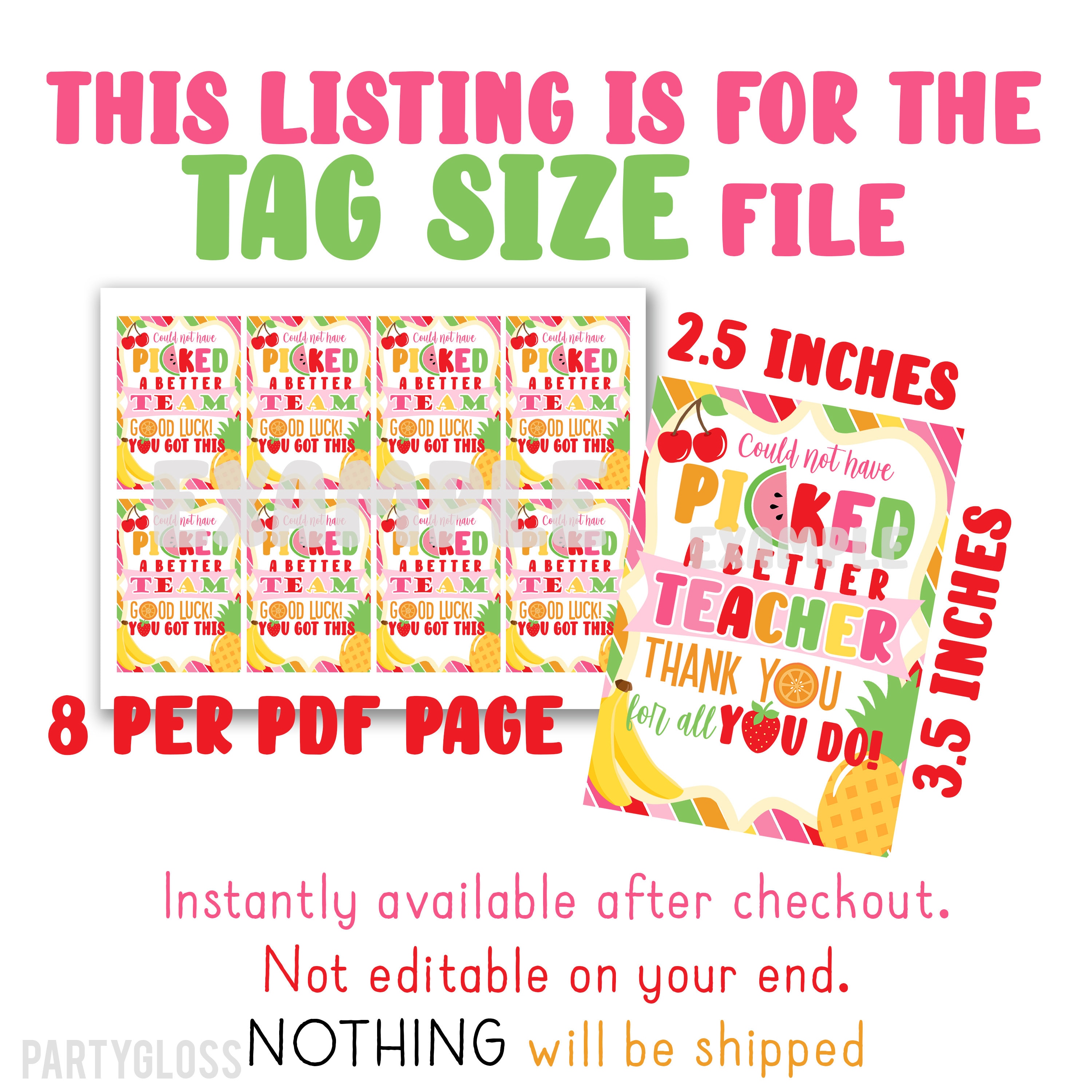 Administrative Appreciation Printable Tag Assistant | Etsy