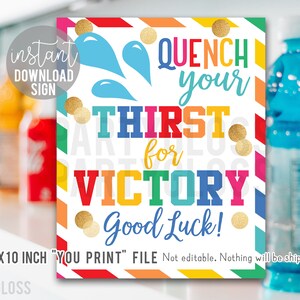 Swimming Good Luck Printable Tags, Quench Your Thirst for Victory ...