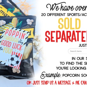 Cheer Popcorn Good Luck Printable Gift Tags, Popping Poppin Bag Snacks ...