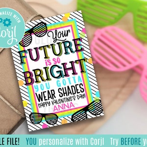 Editable Shades Valentine's Day Printable Tags, Non Food, Future so ...