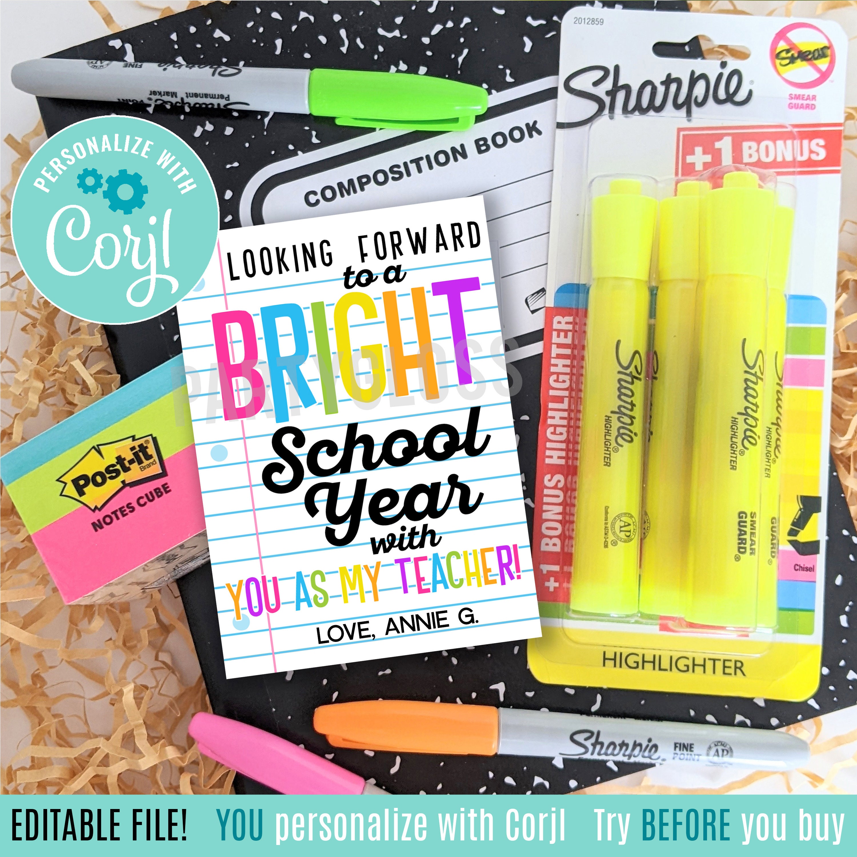 Editable Back to School Printable Gift Tags Looking Forward to A Bright ...