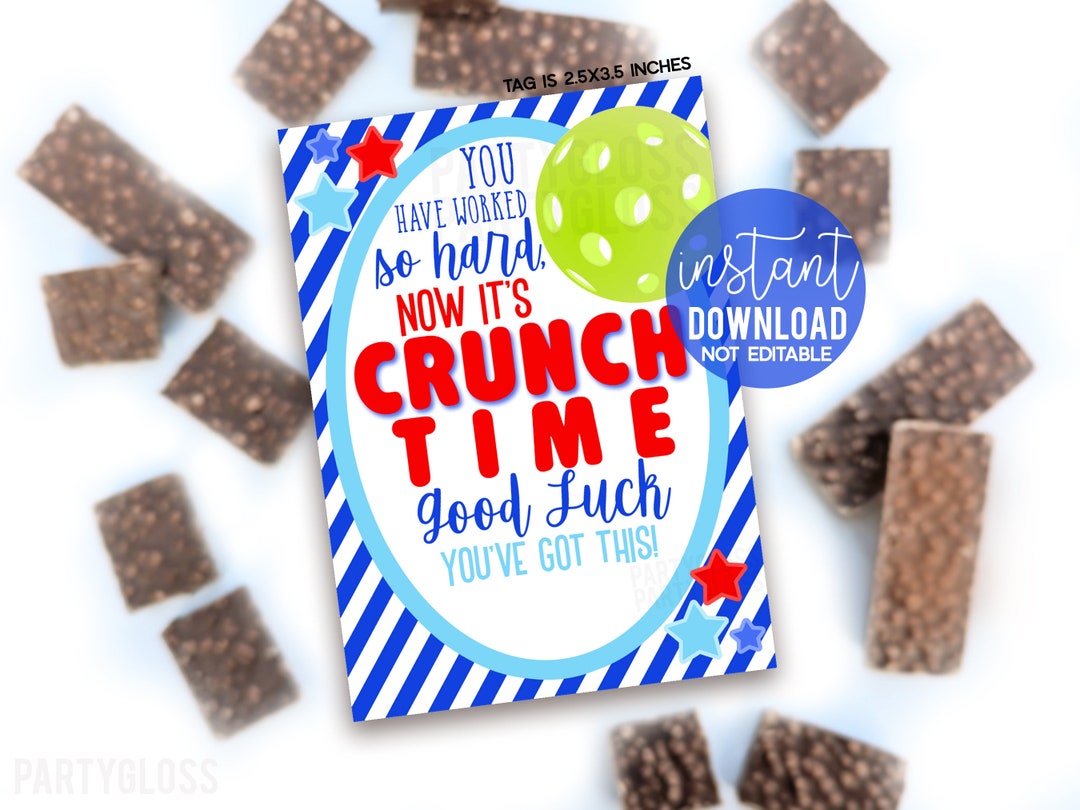 Pickleball Crunch Time Good Luck Printable Gift Tags Chocolate Bar ...