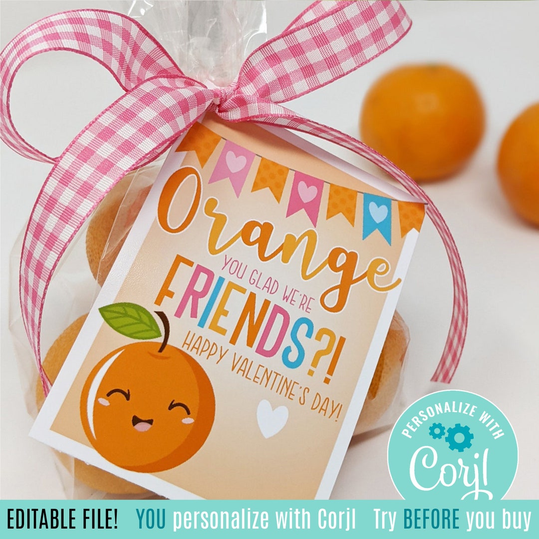 Editable Orange Valentine's Day Printable Tags Cuties Valentine Healthy ...