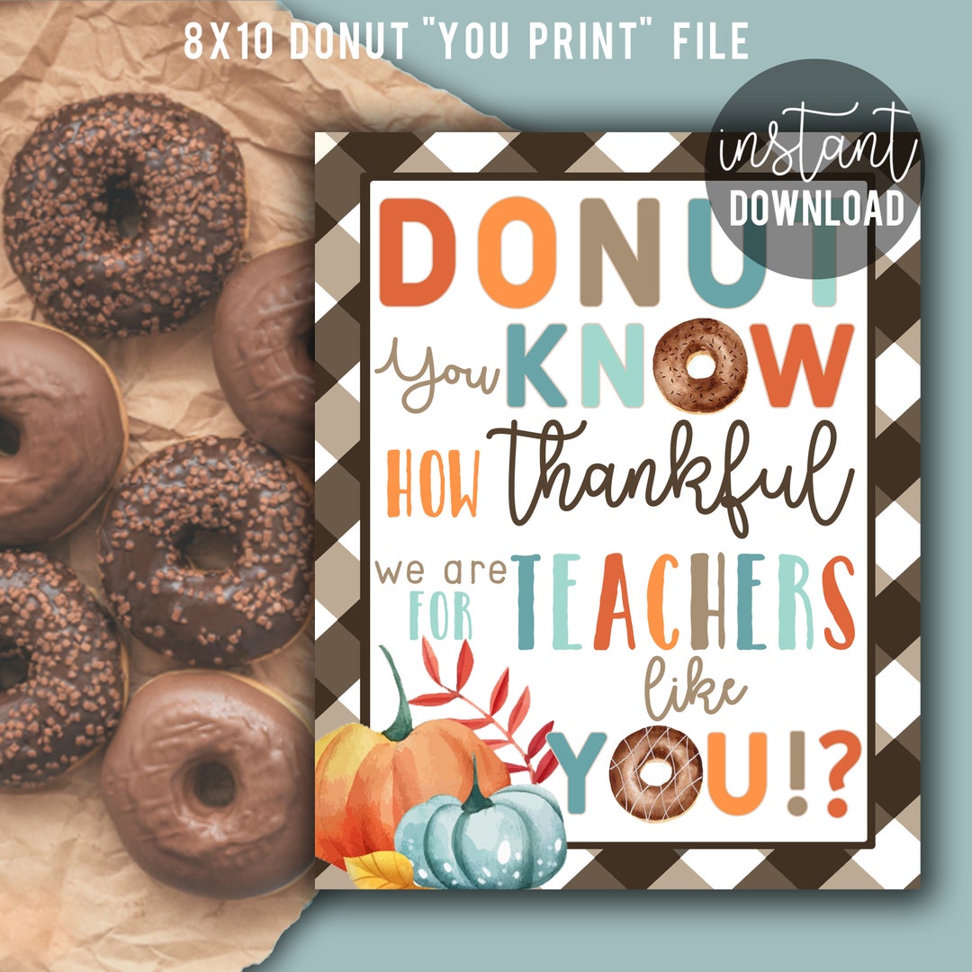 Teacher Appreciation Sign | Donut Appreciation | Donut Sign | Employee ...