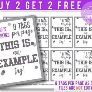 Purple Cheer Good Luck Printable Tags, Quench Your Thirst for Victory ...