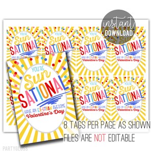 Valentine's Day Printable Tag Sun Valentine Juice Pouch Capri Class ...