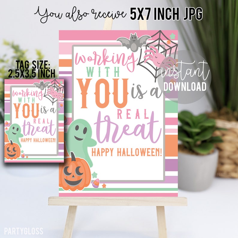 Working With You is A Real Treat Halloween Appreciation Printable Gift ...