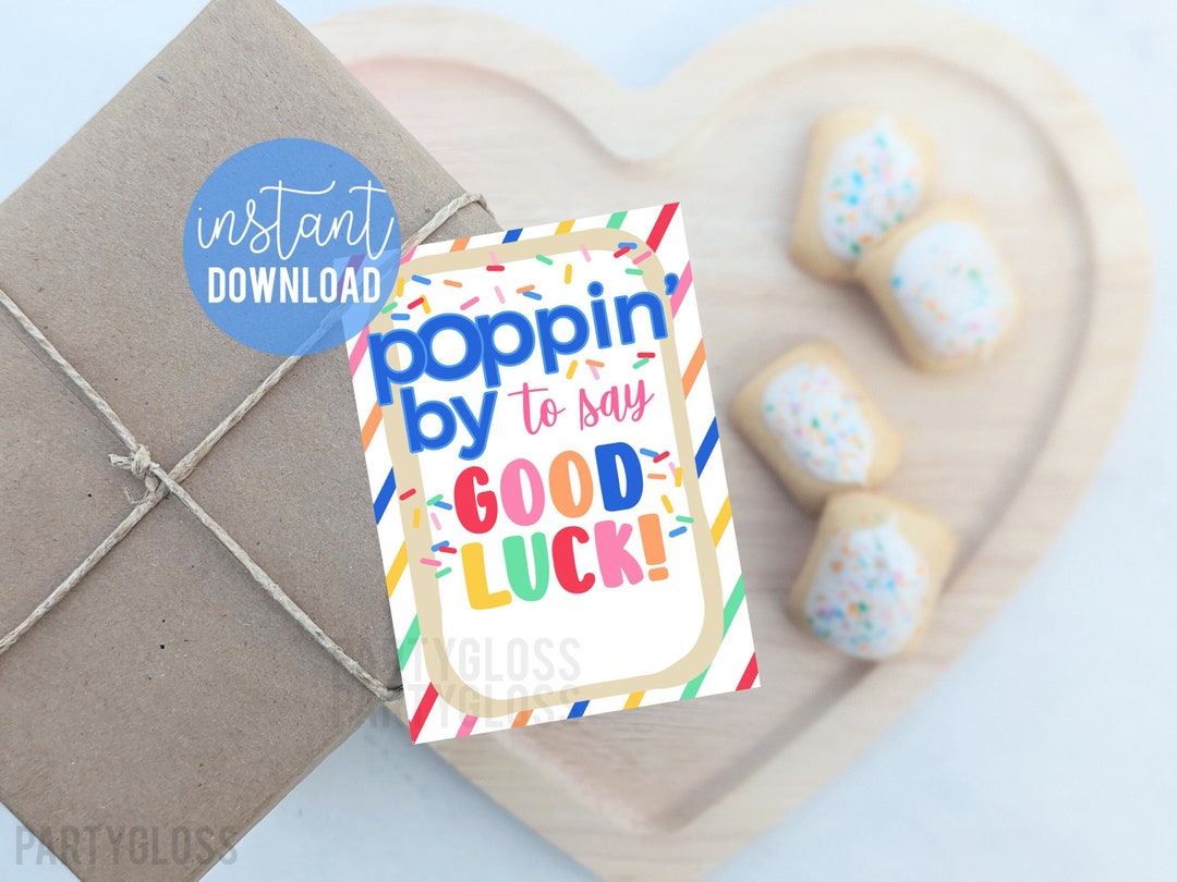 Poppin by Good Luck Printable Tags Pastry Tart Team Tag Popping by ...