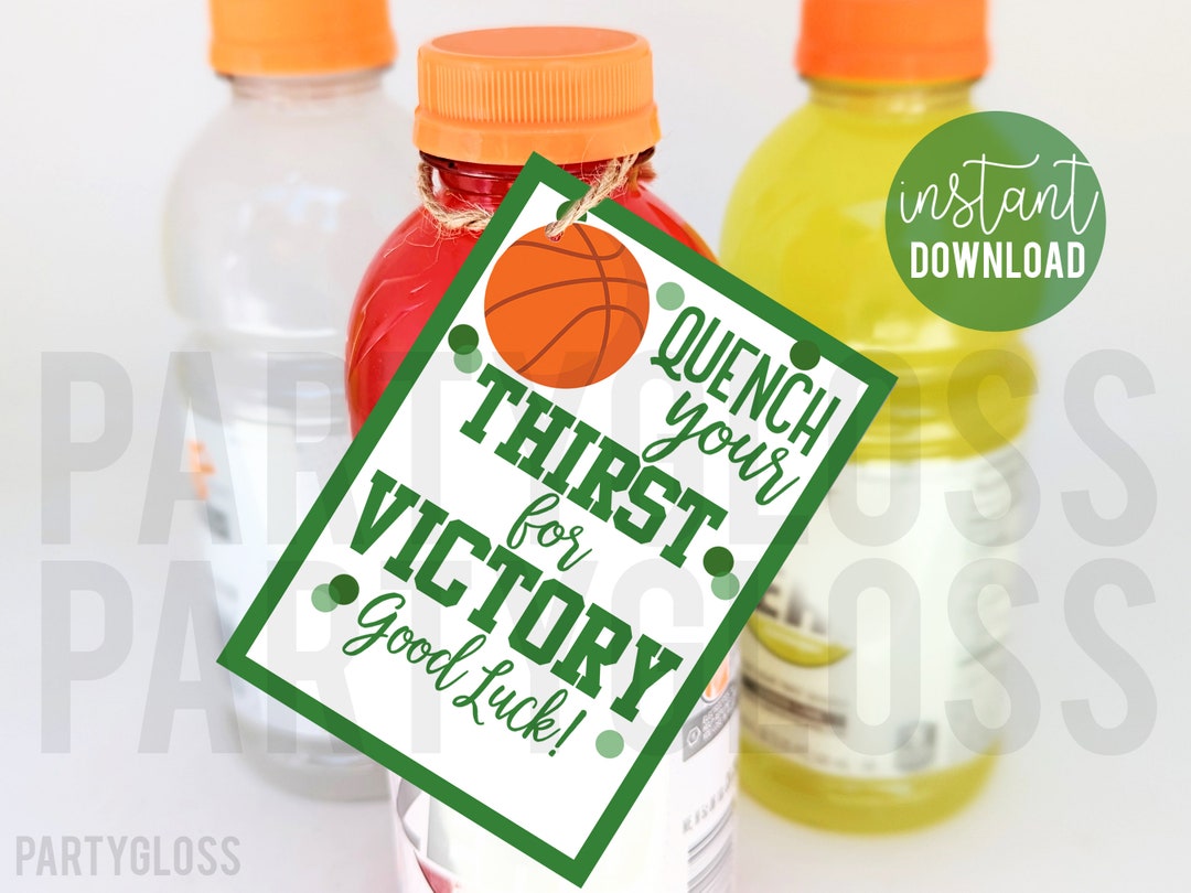 Green Basketball Good Luck Printable Tags, Quench Your Thirst for ...