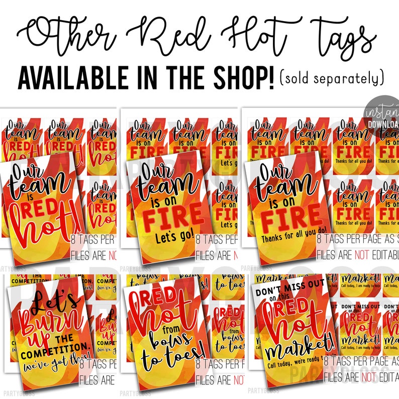 Red Hot Market Printable Real Estate Marketing Tag Red Hot - Etsy
