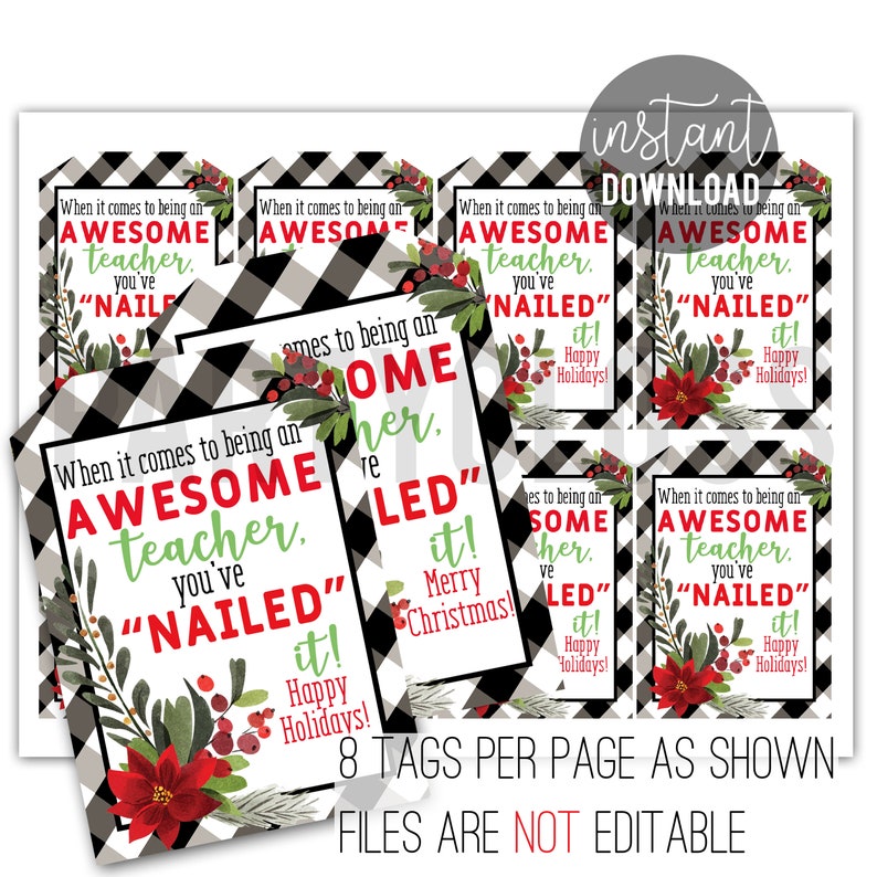 Teacher Appreciation Christmas Printable Christmas Teacher - Etsy