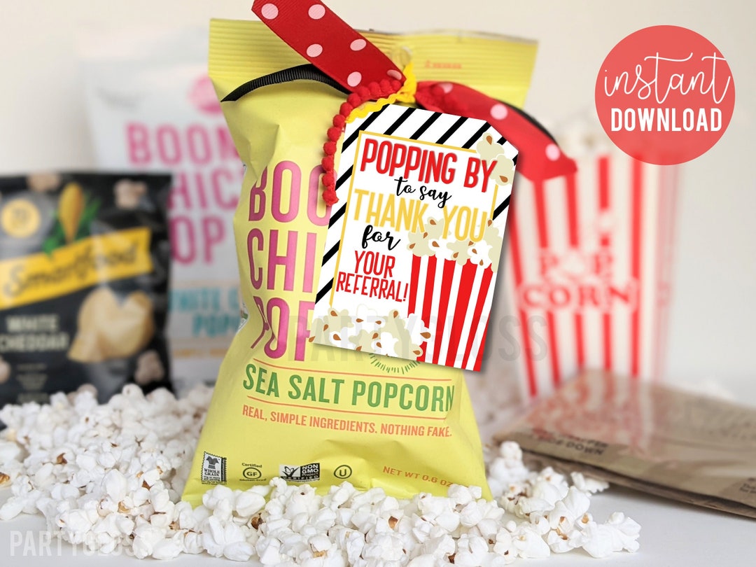 Popping by to Say Thank You for Your Referrals Printable Gift Tags ...