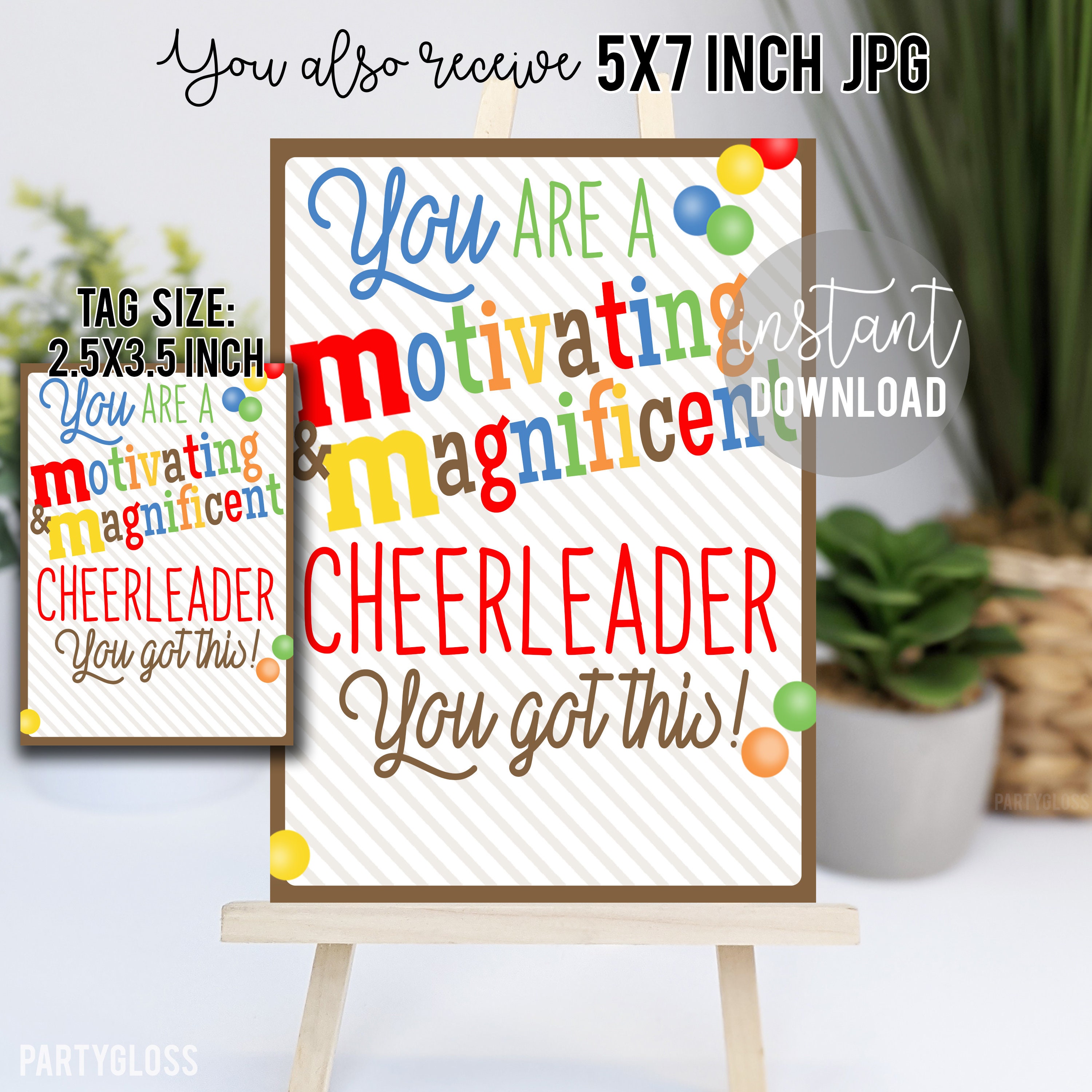 Cheerleader Printable Tag Printable Cheer Tags Cheerleader - Etsy