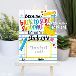 Back to School Printable Gift Card Holder, School Supply Gift Card ...