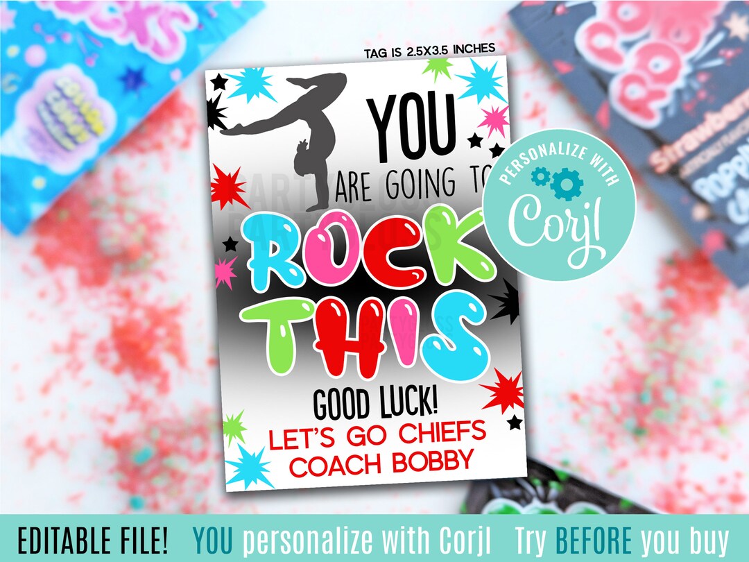 Editable Gymnastics You Are Going to Rock This Good Luck Printable Gift ...