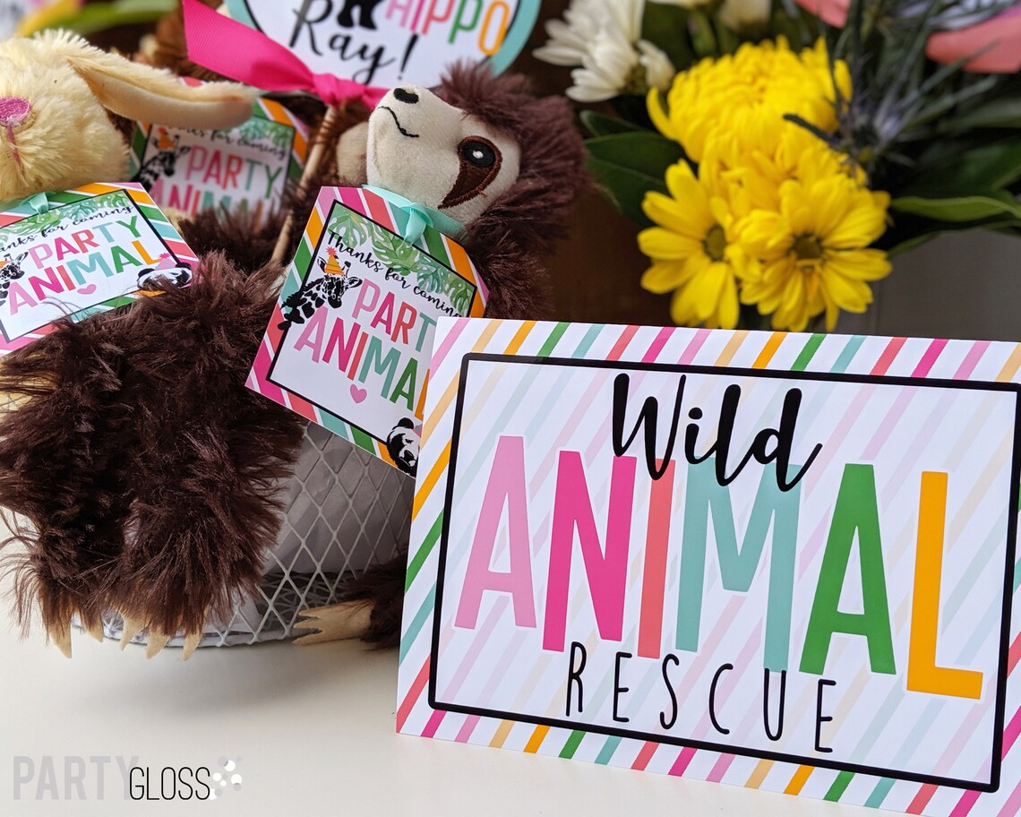 Party Animals Instant Download Birthday Party Package, Party Animal Zoo ...