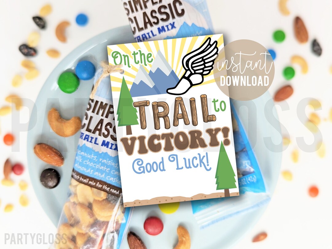 Track and Field Trail Mix Printable Gift Tags, on the Trail to Victory ...