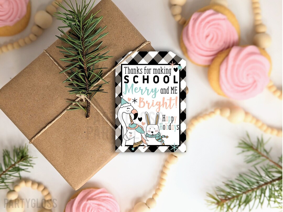 Teacher Christmas Gift Printable Tag | Winter Break Teacher Tag ...