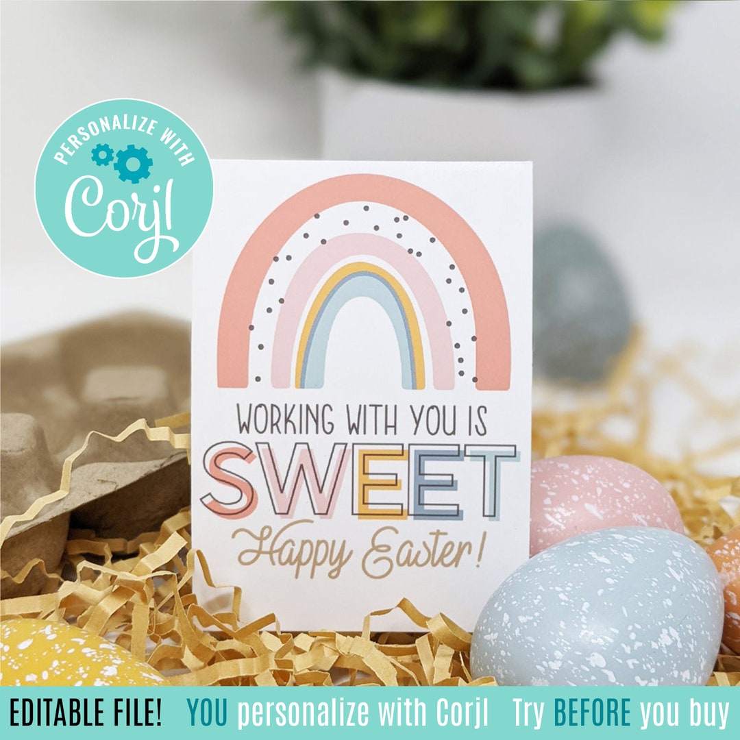 Editable Coworker Appreciation Printable Tags, Employee Easter Spring ...