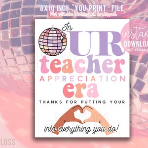 In Our Teacher Appreciation Era Printable 8x10 Sign Poster, Teachers ...