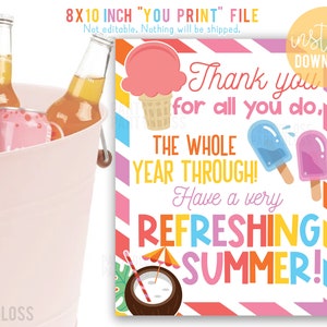End of the Year Teacher Appreciation Bundle, 8.5x11 Printables, Lunch ...