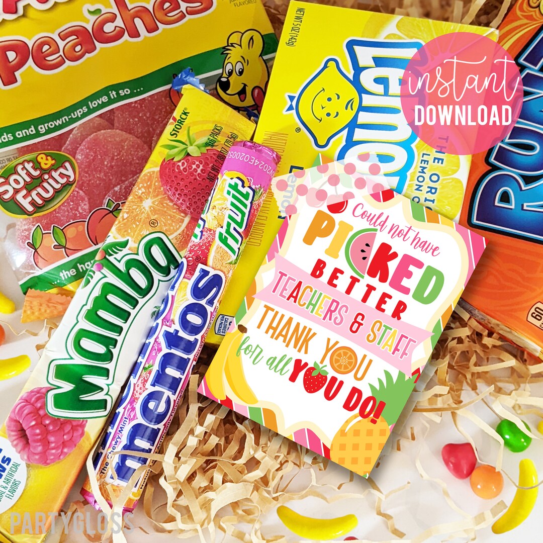 Teachers Staff Appreciation Printable Tag | PTO PTA Tags | Fruit Gift ...