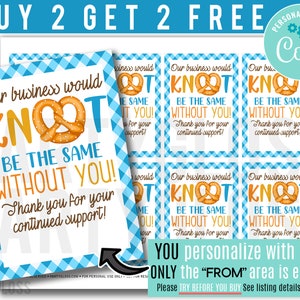 Editable Pretzel Customer Appreciation Printable Tag | Pretzels Our ...