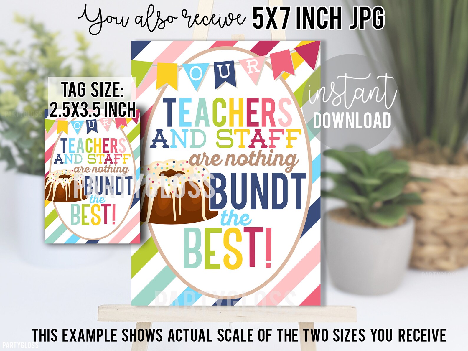 Bundt Printable Tag Teacher Appreciation Tags Bundt Cake - Etsy
