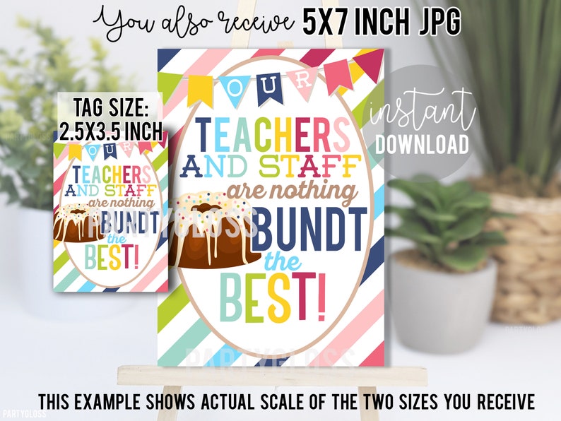 Bundt Printable Tag Teacher Appreciation Tags Bundt Cake - Etsy