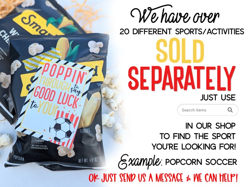 Editable Baseball Popcorn Good Luck Printable Gift Tags, Popping Poppin ...