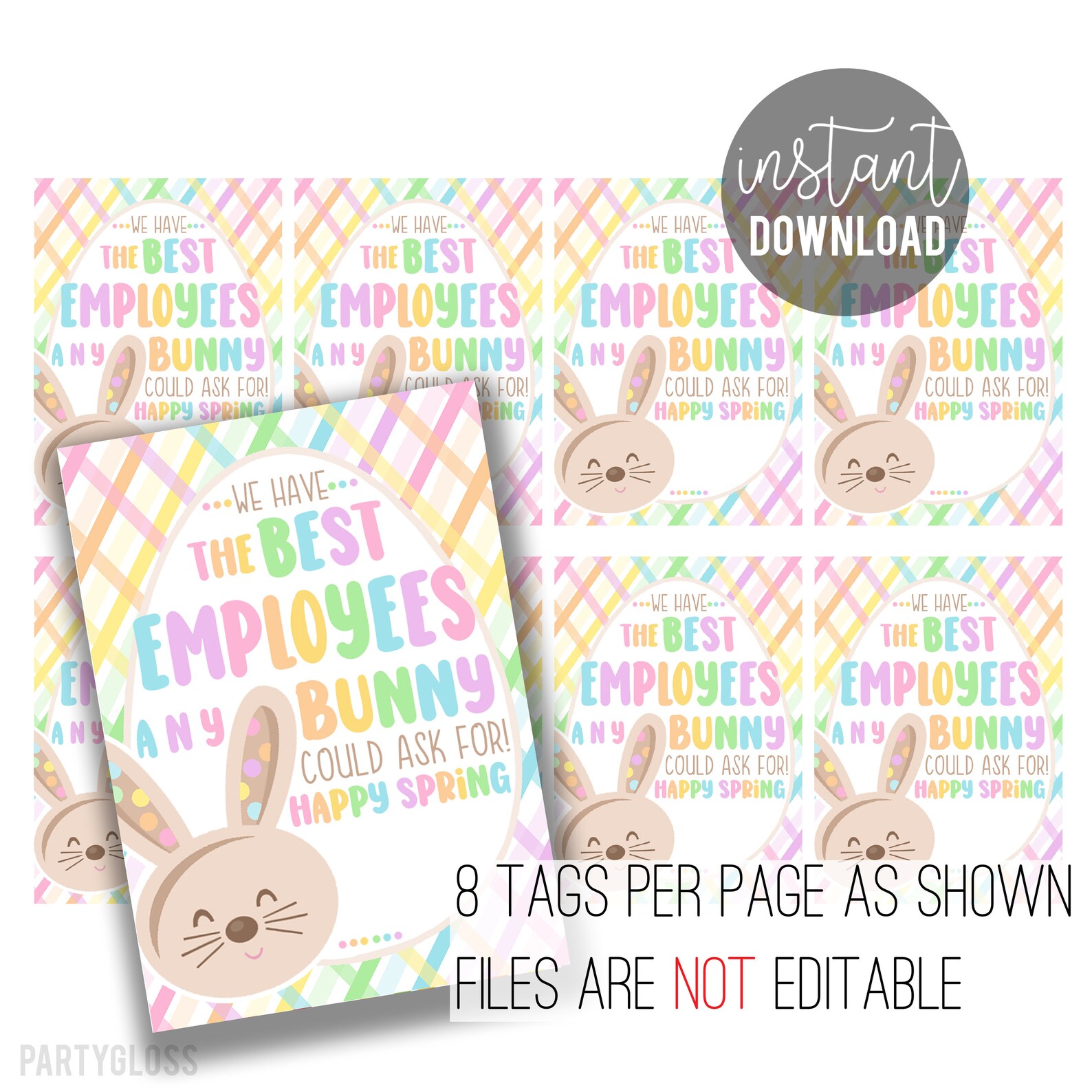 Employee Appreciation Printable Tags Happy Spring Easter We - Etsy