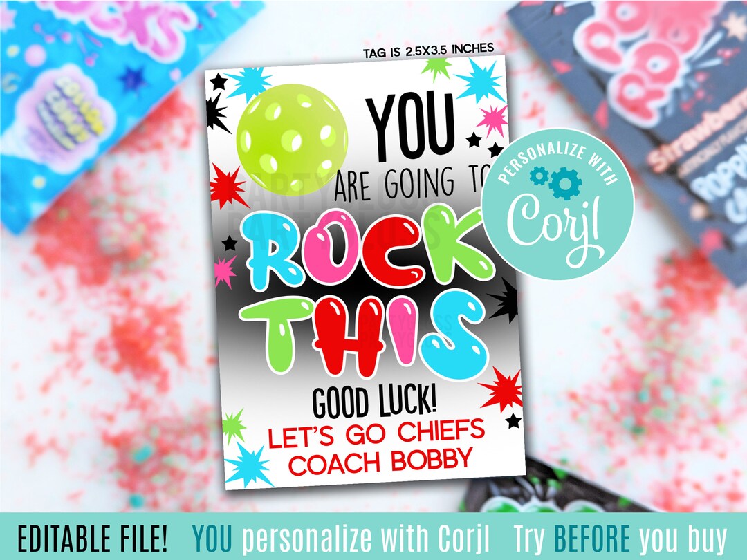Editable Pickleball You Are Going to Rock This Good Luck Printable Gift ...