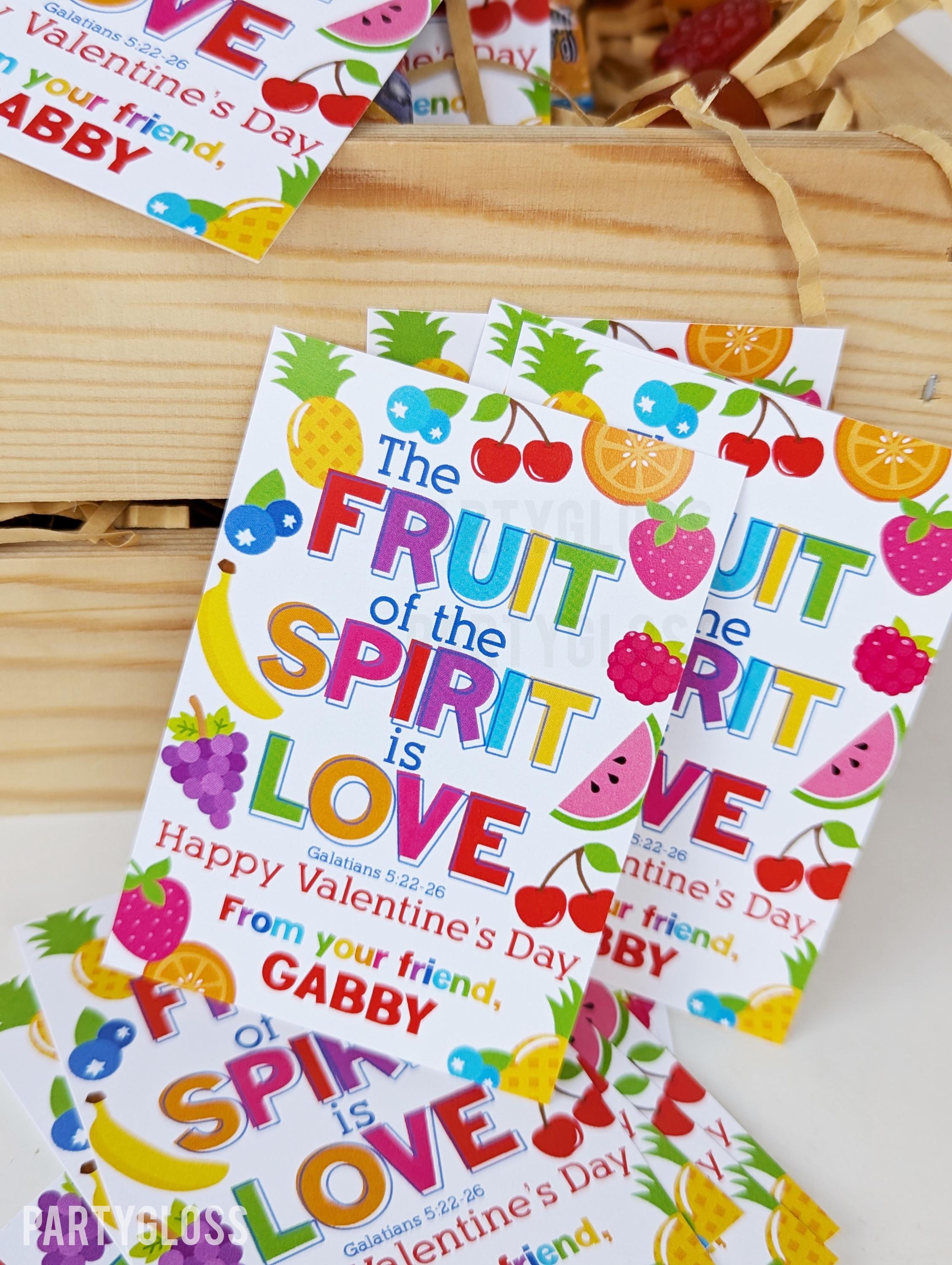 Printed and Shipped Fruit Snack Valentine's Day Cards, Fruit of the ...