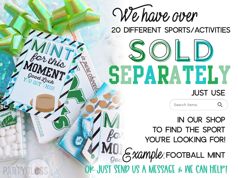 You Were Mint for This Moment Good Luck Printable Gift Tags, Sports ...