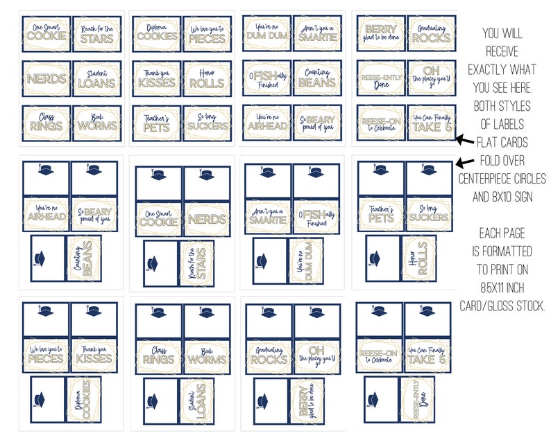 Graduation Printable Package Grad Party Decor Class of - Etsy