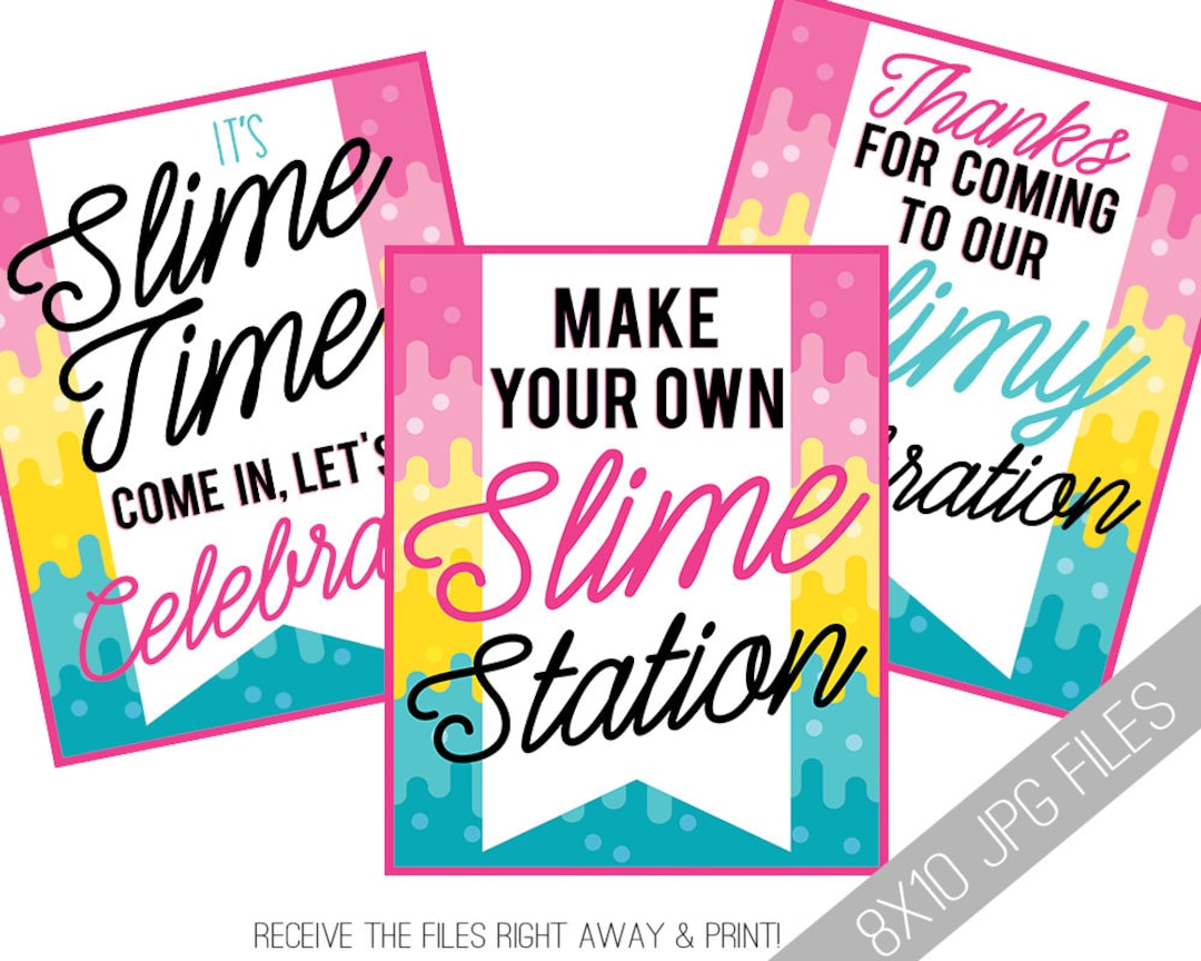 Slime Printable Signs | Slime Station Sign | Slime Birthday | Slime ...