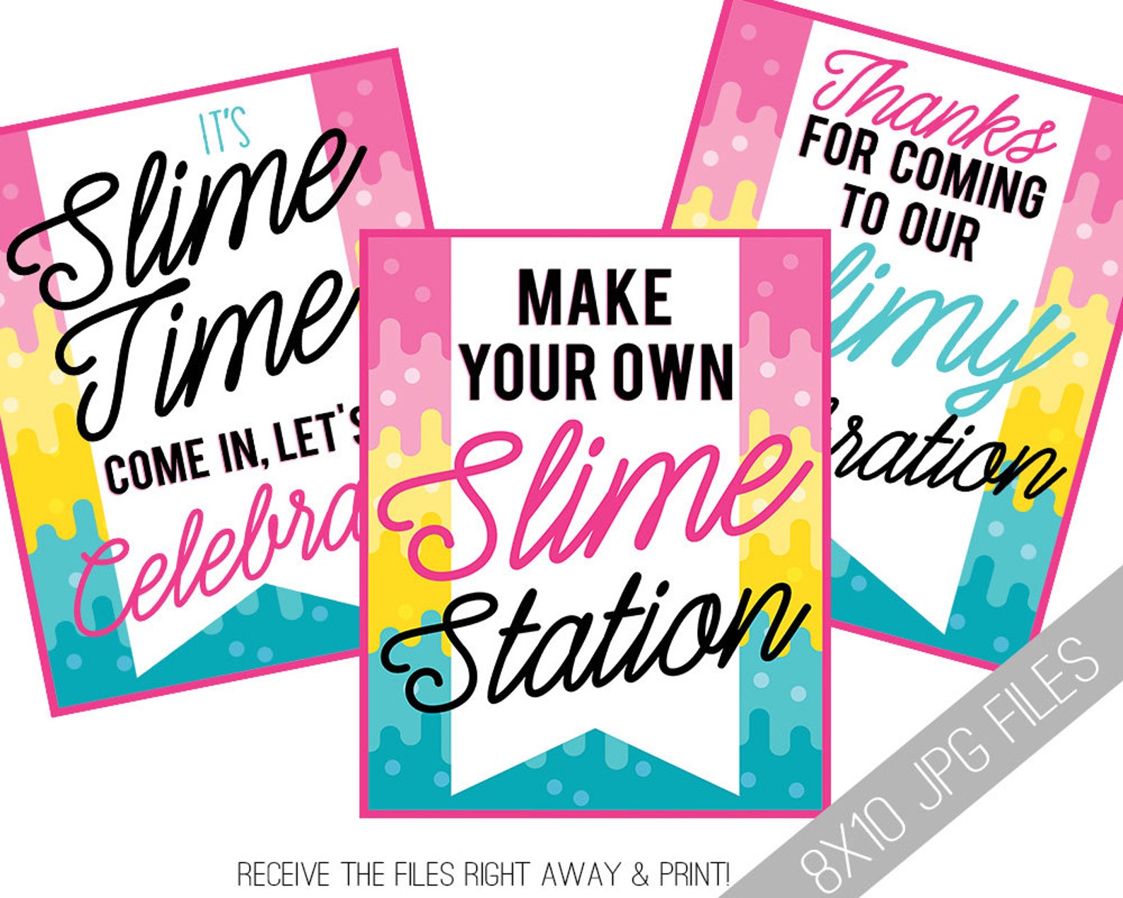 Slime Printable Signs Slime Station Sign Slime Birthday - Etsy