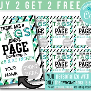 Editable Cheer Mint for This Moment Printable Gift Tags, Good Luck Game ...