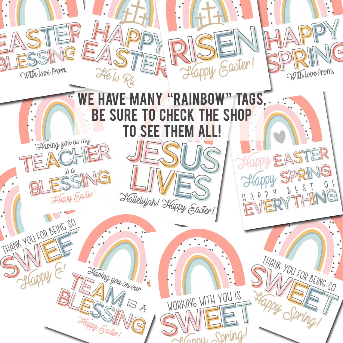 Team Appreciation Printable Tags Happy Easter Employee Gift Boho ...