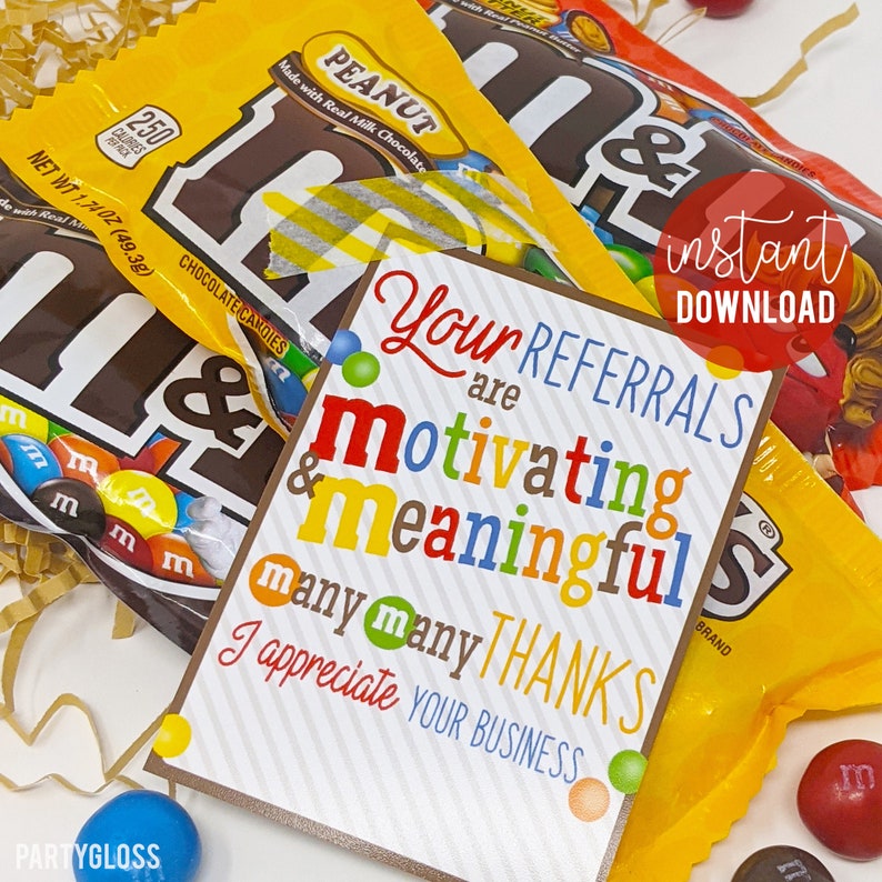 Your Referrals Are Motivating and Meaningful Appreciation Printable ...