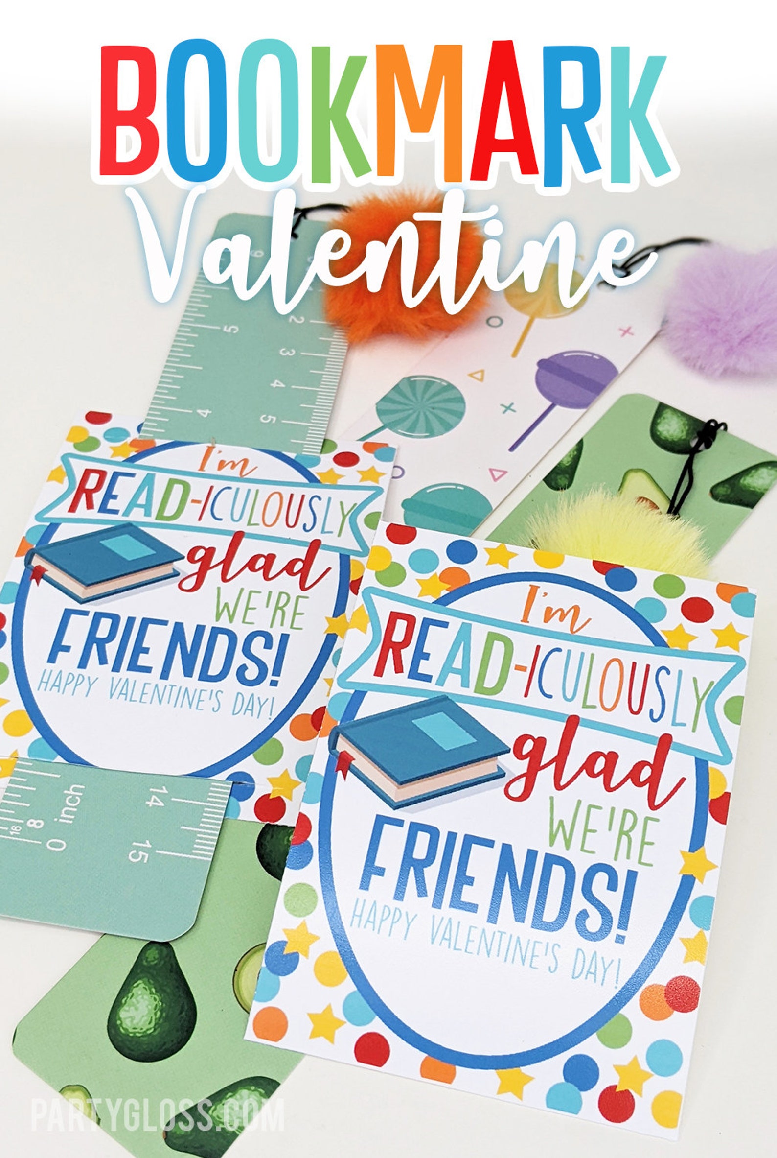 Bookmark Valentine's Day Printable Tag Book Valentine - Etsy