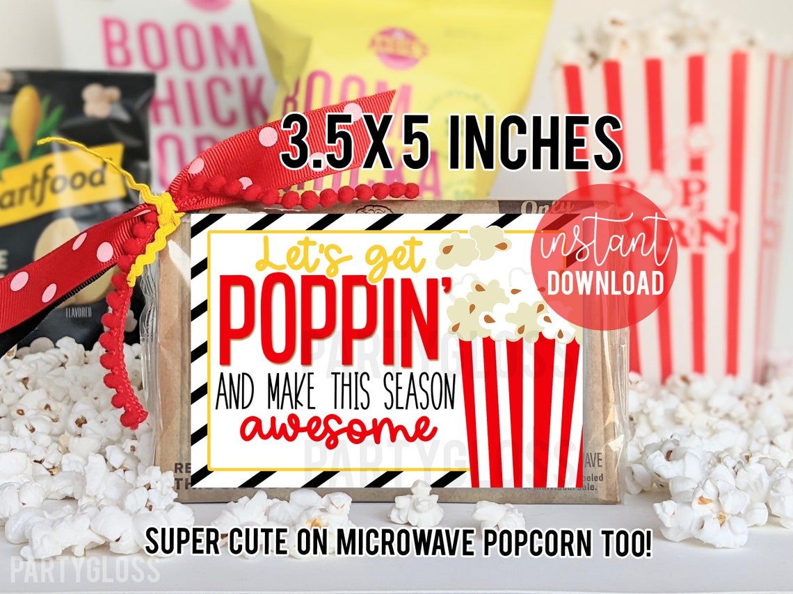 Baseball Softball Printable Microwave Popcorn Card Awesome - Etsy