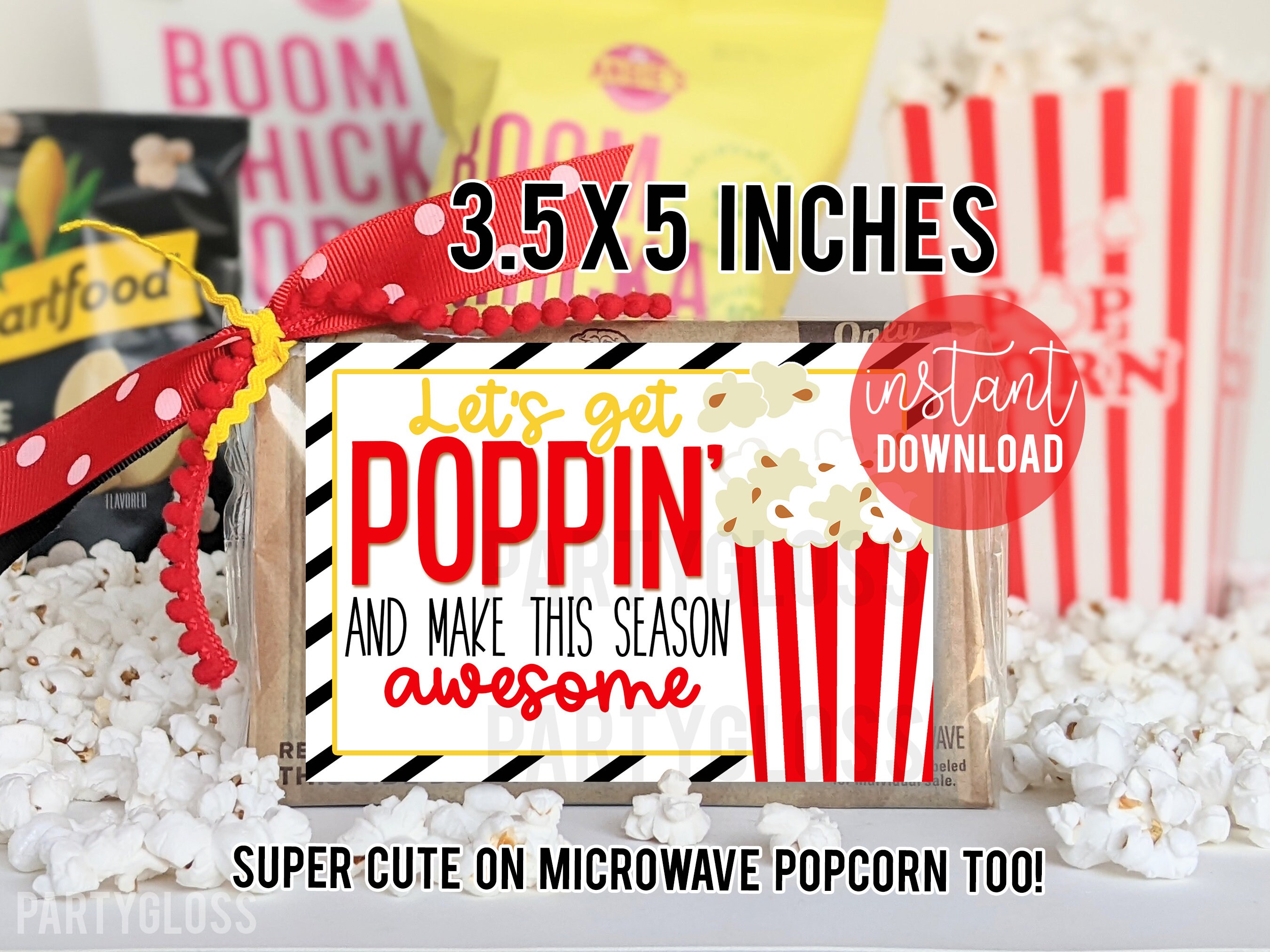 Cheer Team Popcorn Printable Gift Tags, Cheerleader Squad Our Team is ...