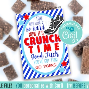 Editable Cross Country Crunch Time Good Luck Printable Gift Tags ...